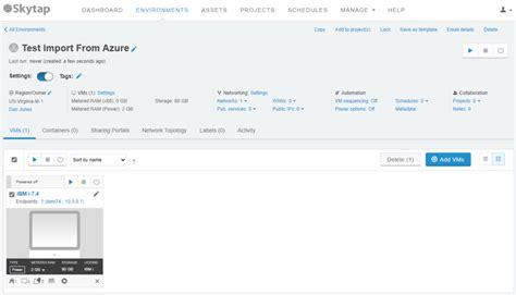 vm import azure blob storage with skytap skytap