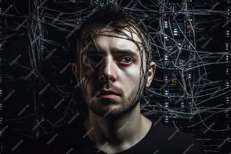 Premium Ai Image Portrait Of Man Connected To Neural Networks Concept