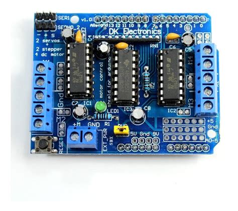 arduino shield l293d para motores dc a pasos y servos 101 00 en