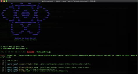 typescript react native syntaxerror in node modules