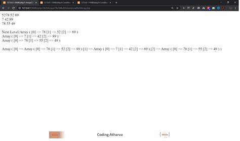 10 program to demonstrate multi dimensional array in php