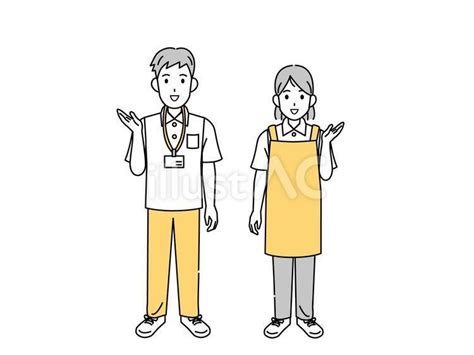 説明や案内をする介護士の男女イラスト No 24266905｜無料イラスト・フリー素材なら「イラストac」