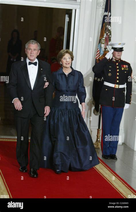 President George Bush And First Lady Laura Bush The White House Is
