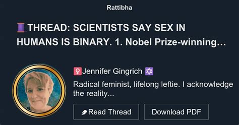 🧵thread Scientists Say Sex In Humans Is Binary 1 Nobel Prize Winning
