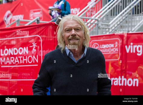 Sir Richard Branson At Finish Of The 2019 Virgin Money London Marathon