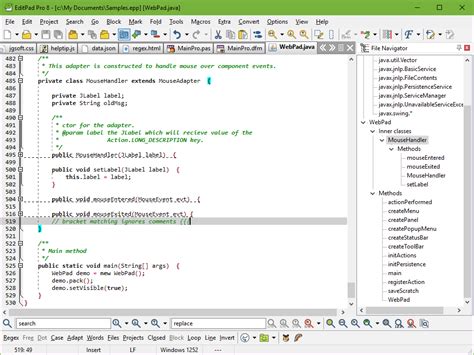 coder s editor to edit java source code