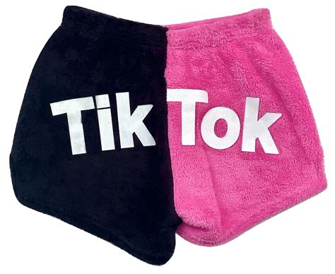 Two Toned Black And Neon Fuchsia Tik Tok Pajama Shorts Front And Back