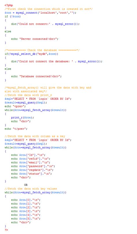 php mysql fetch array example australian instructions working guidelines