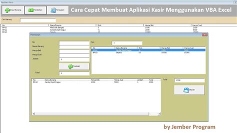 coding menampilkan data listbox ke textbox vba excel aplikasi kasir