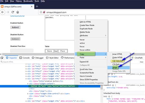 selenium locators using default firefox copy xpath and copy css