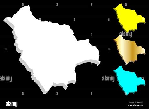 Mapa 3d De Bolivia Estado Plurinacional De Bolivia Blanco Amarillo