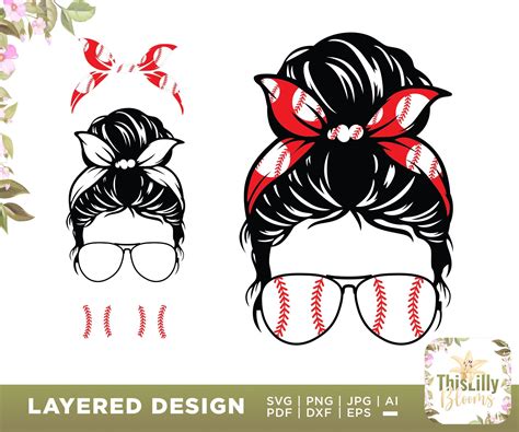 Baseball Mom Svg Mom Life Svg Softball Mom Svg Messy Bun Etsy Canada