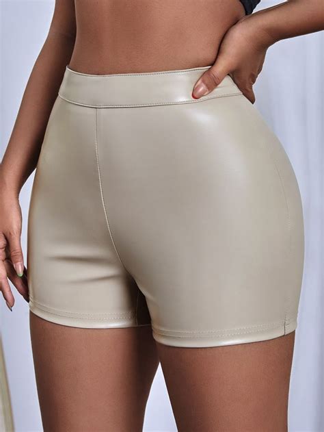 Shein Sxy High Waist Pu Leather Shorts Leather Shorts Women Leather