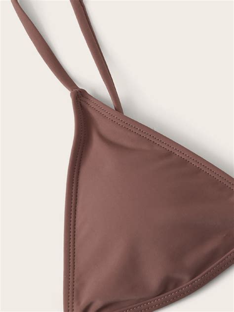 Shein Swim Basics Minimalist Bikini Set Triangle Bra And Thong Bottom 2