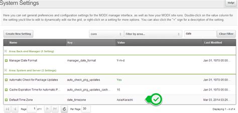 date timezone system settings modx documentation