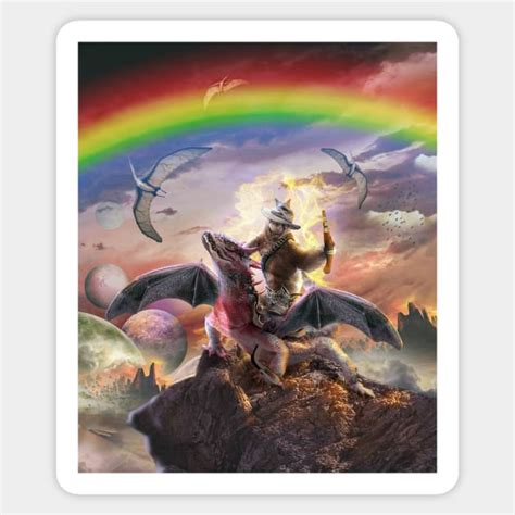 Sloth Riding Dragon Space Rainbow Dinosaur Sloth Riding Dragon Space