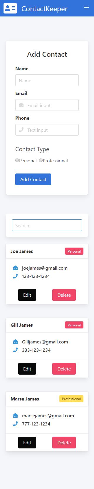 github globalkonvict contact keeper a fullstack mern