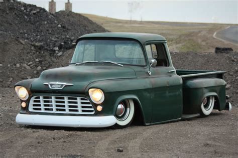 1956 Chevy Pickup Bagged Air Ride Patina Mustang Ii Patina Low Rat Hot
