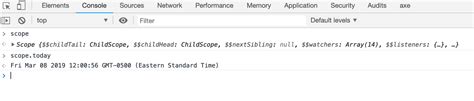 how do i access the scope variable in browser s console using
