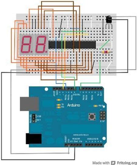 arduino 7 segment thermometer