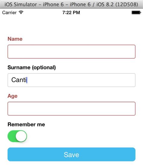 forms library for react native