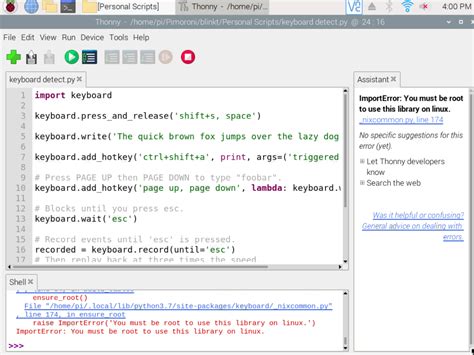 python can thonny run scripts as root on raspberry pi stack overflow