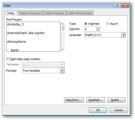 how to create an index table like a pro with microsoft word