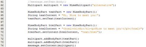 sending an email using the javamail api