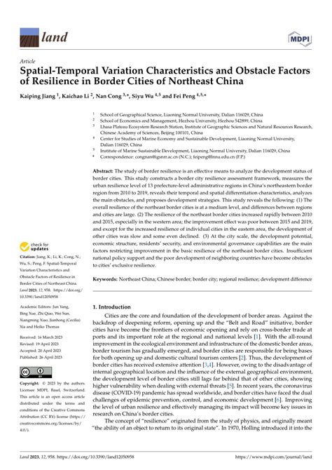 Pdf Spatial Temporal Variation Characteristics And Obstacle Factors