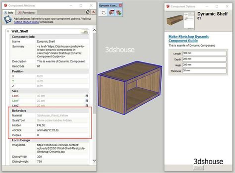 lesson 02 sketchup dynamic components attributes list explanation