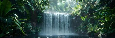 Premium Photo Photo Realistic Rainforest Waterfall Oasis Hidden