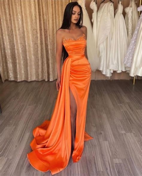 Pin By Danielle Sawyers On Evening Style 4 Orange Prom Dresses Prom