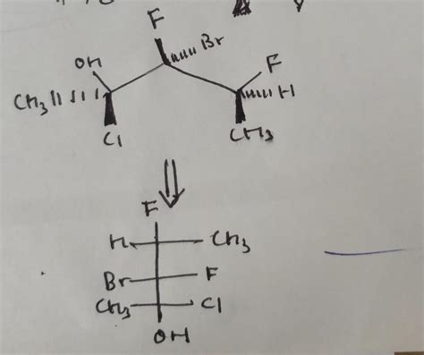 Organic Chemistry Conversion Of A Wedge Dash Model Into Fischer