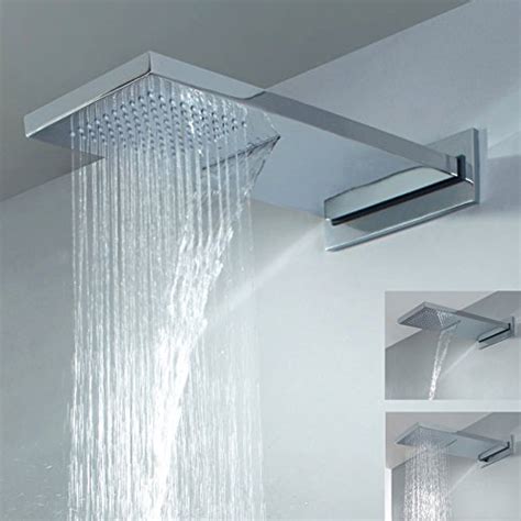 Lovedima Bathroom Luxury Dual Function Waterfall Rain Shower Head Wall