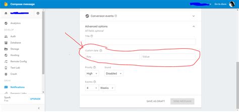android can firebase console send data payload itecnote