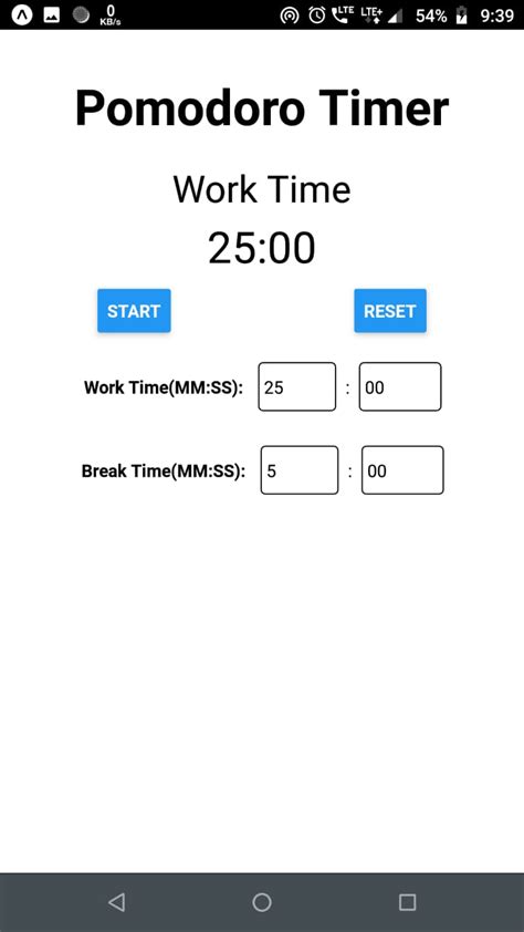 a react native timer app based on the pomodoro technique