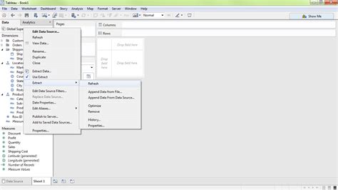 using and refreshing extracts