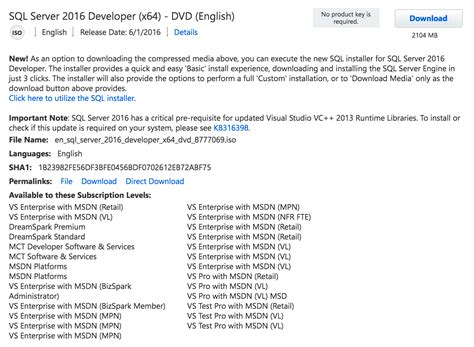 where do i get sql server 2016 developer edition