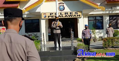 Upacara Laporan Kenaikan Pangkat Personel Polres Pelalawan Periode 1