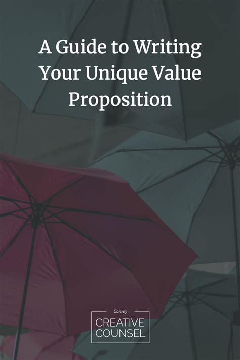 Three Umbrellas With The Text A Guide To Writing Your Unique Value