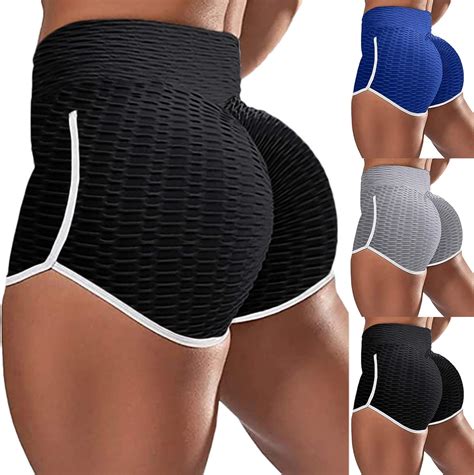 Jurtee Womens Tik Tok Short Leggings Honeycomb High Waist Gym