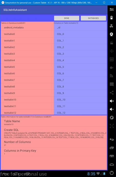java is there a way of displaying all sqlite tables and