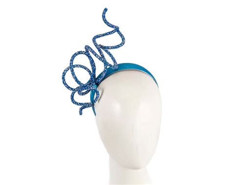 Bespoke Sculptured Blue Fascinator By Cupids Millinery Online In