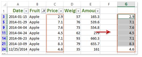how to paste skipping hidden filtered cells and rows in excel