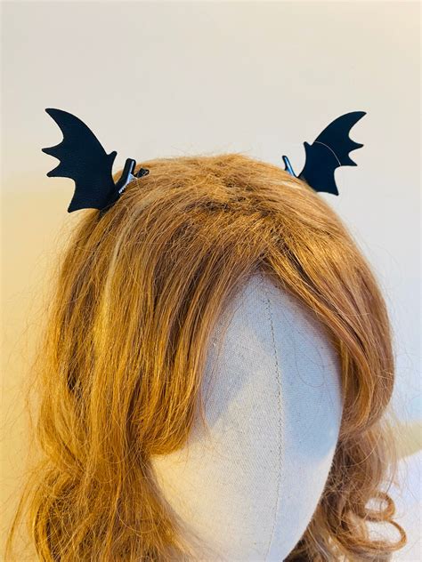 Black Bat Wing Hair Clips Bitty Batty Mini Devil Wings Etsy