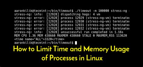 how to limit time and memory usage of processes in linux