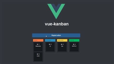 a drag and drop kanban board vue js component