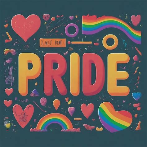 Pride Month With Rainbow Heart Pride Month With Rainbow Hearts