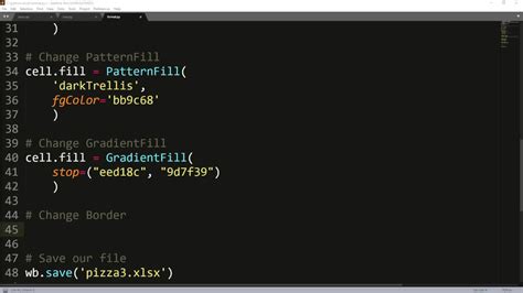 borders and sides python with excel goskills