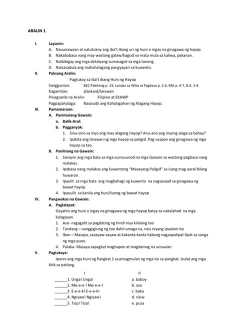 Cot Lesson Plan Grade 5 Filipino 3rd Quarter